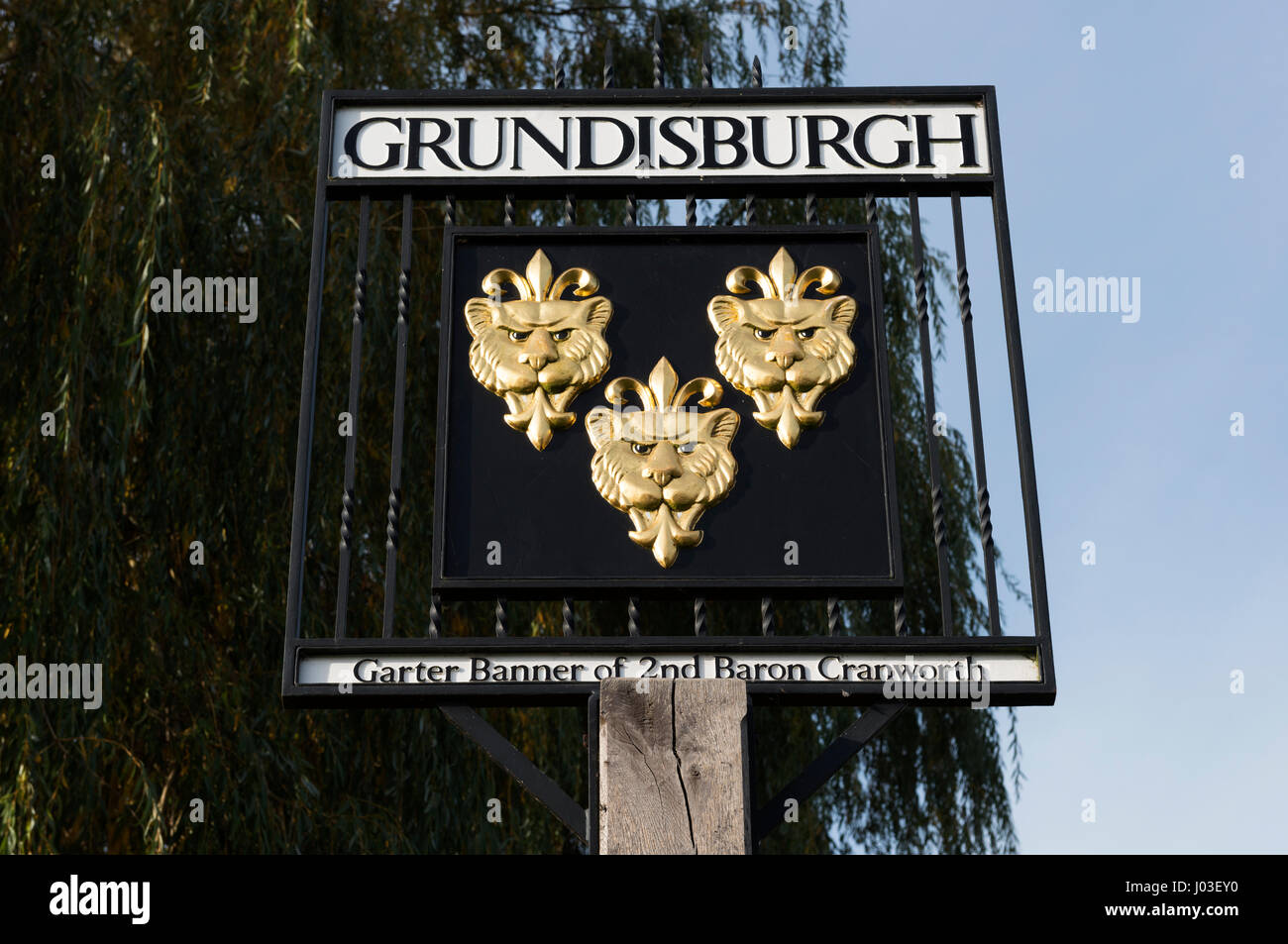 Grundisburgh village sign hi-res stock photography and images - Alamy