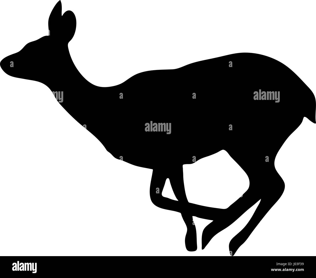 Hand drawn silhouette of a wild klipspringer antelope Stock Vector ...