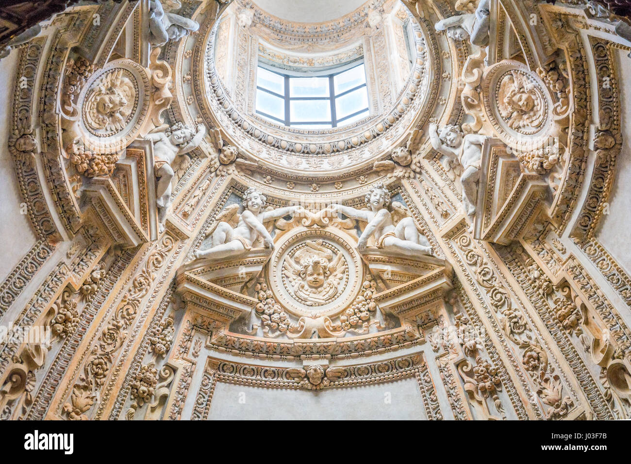 Baroque dome of a side chapel in San Pietro in Montorio Church, Rome ...