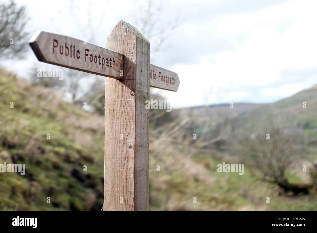A public right of way footpath sign near Swaledale in the Yorkshire ...