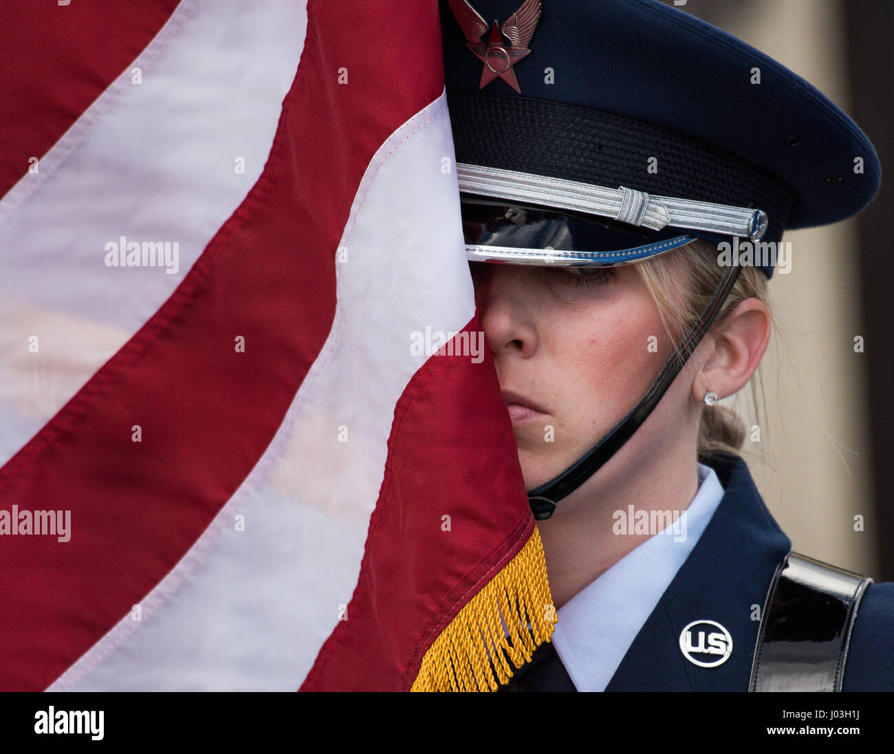 American Honor Guard at the ceremony for the fallen US fighter plane in ...