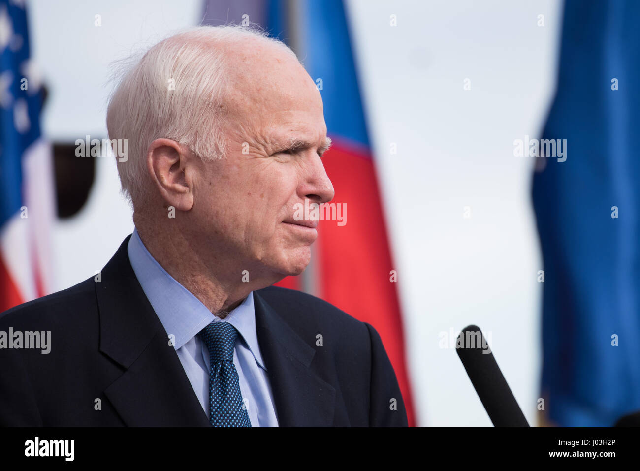 John McCain Senator of the United States of America giving a speach at ...