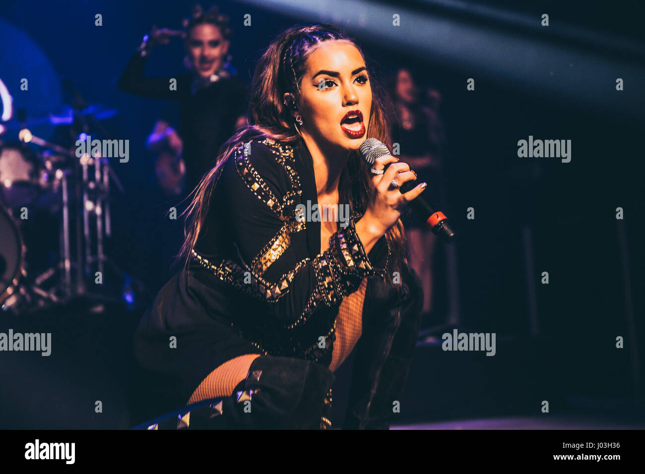 Italy. 9th April, 2017. Argentinian actress performs live at Magazzini ...