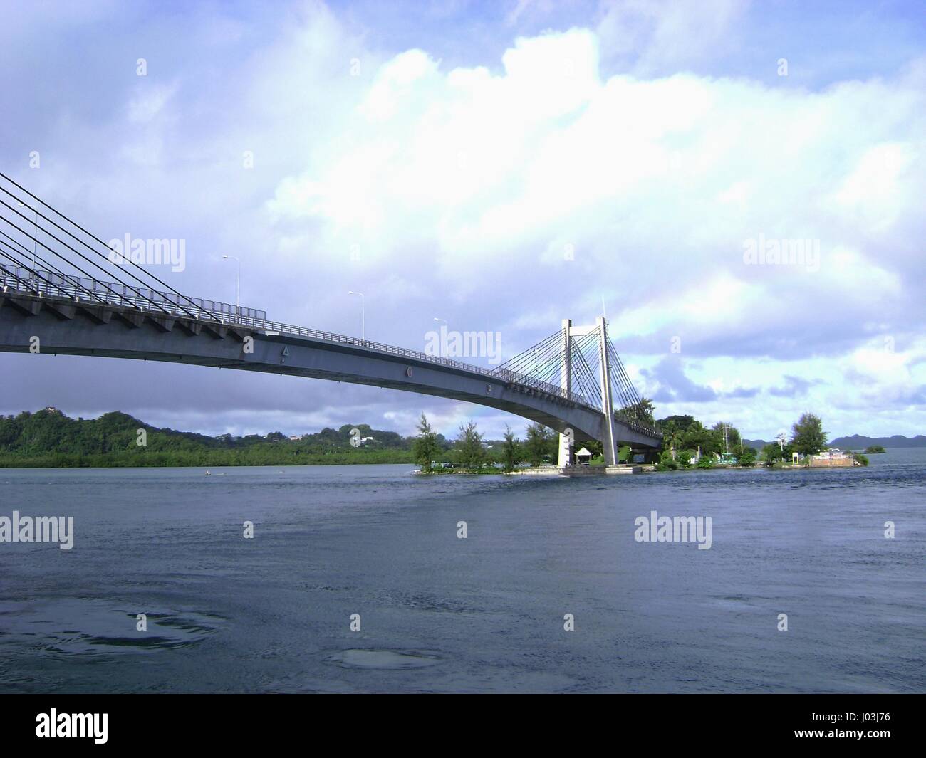 Japan-Palau friendship Bridge, Koror, Palau built in 2002, suspension ...