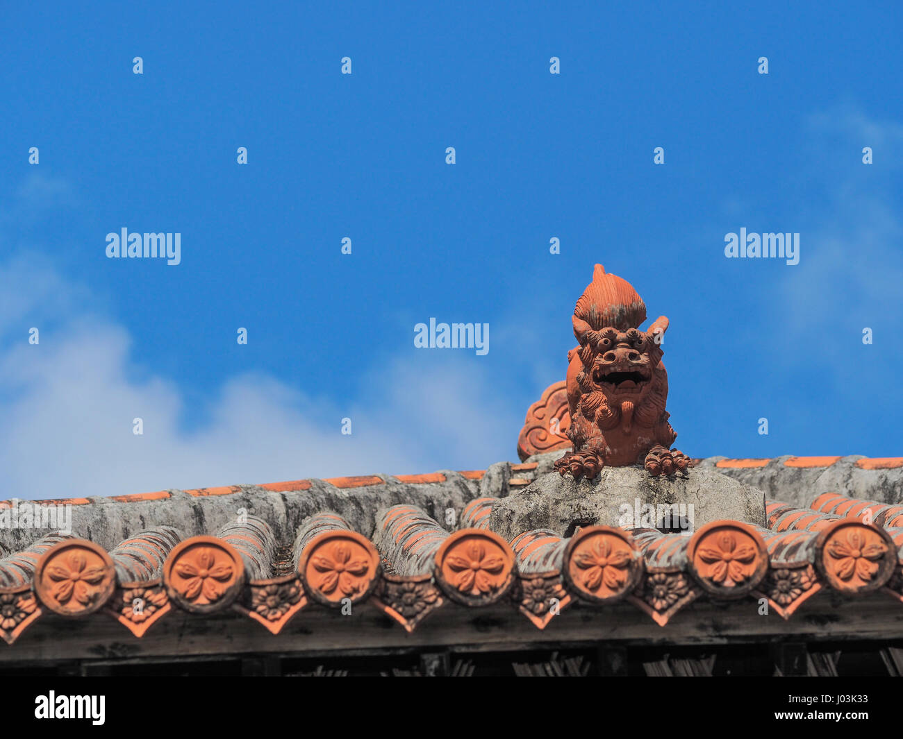 Schiesser(Okinawan Lion) on the roof Stock Photo - Alamy