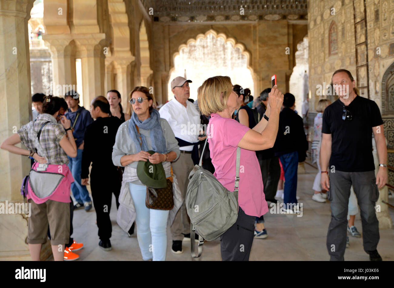 Tourist photographing Amer fort Stock Photo - Alamy