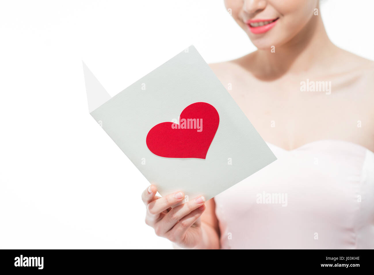 Woman reading greeting card hi-res stock photography and images - Alamy