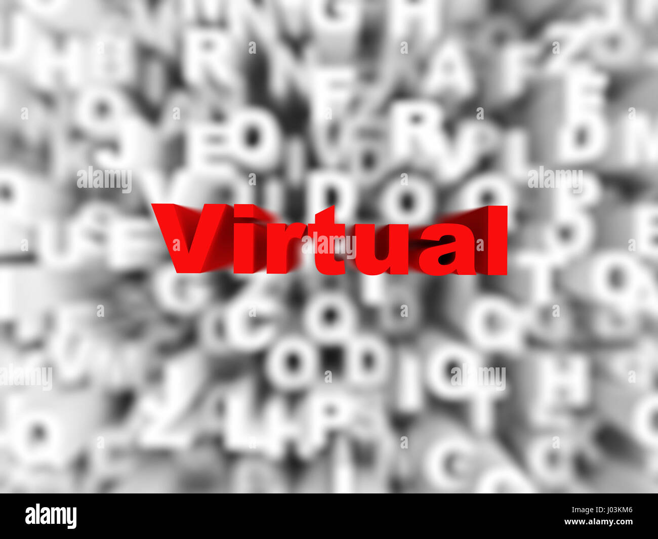 virtual word on typography background Stock Photo - Alamy