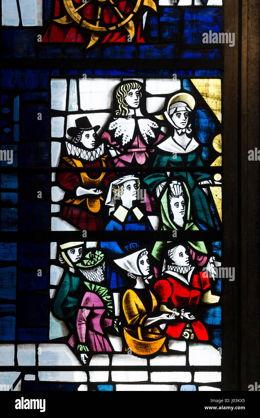 Stained glass by Harry Stammers in the Lady Chapel, St. Mary Redcliffe ...