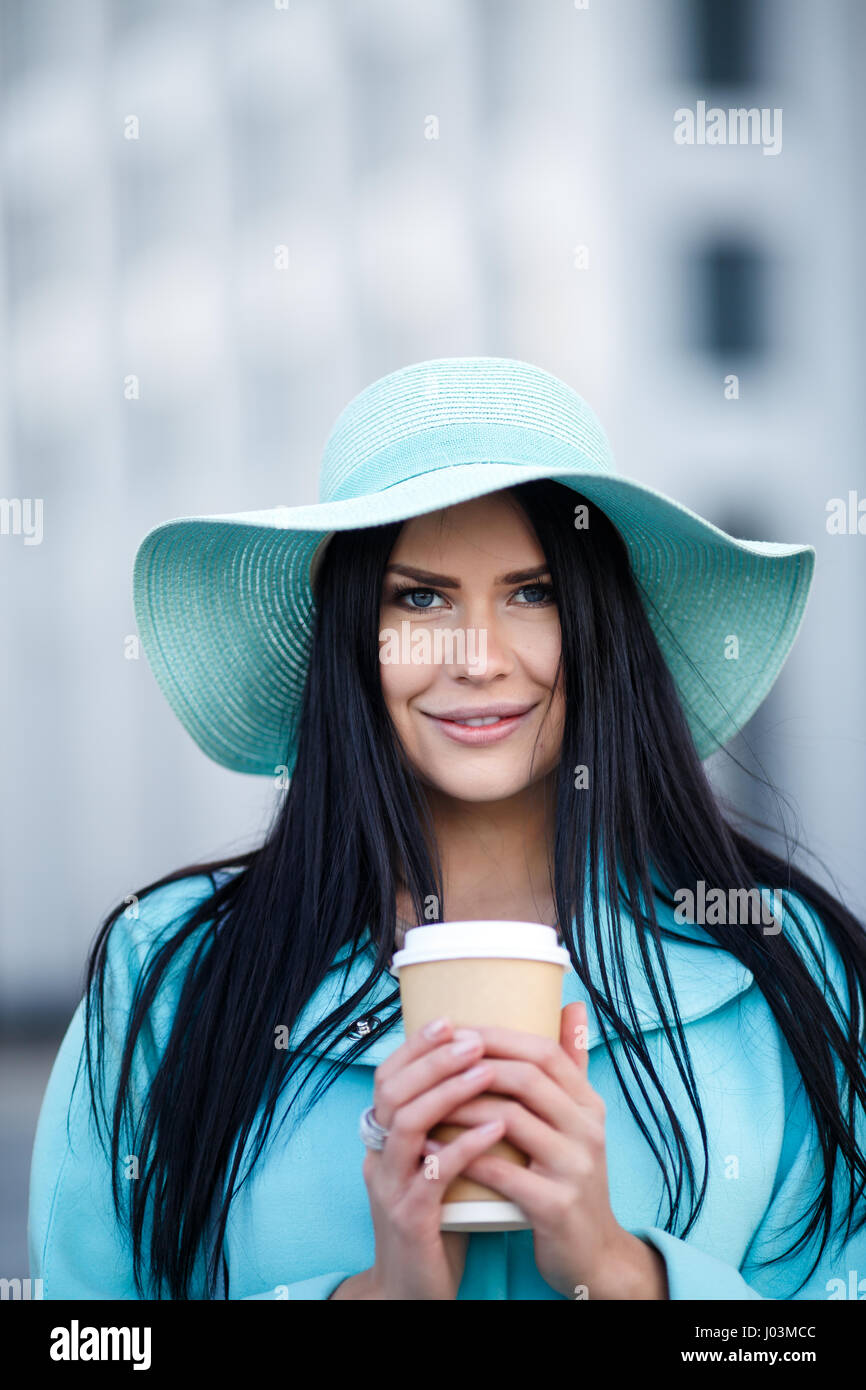Young model on blurred background Stock Photo - Alamy