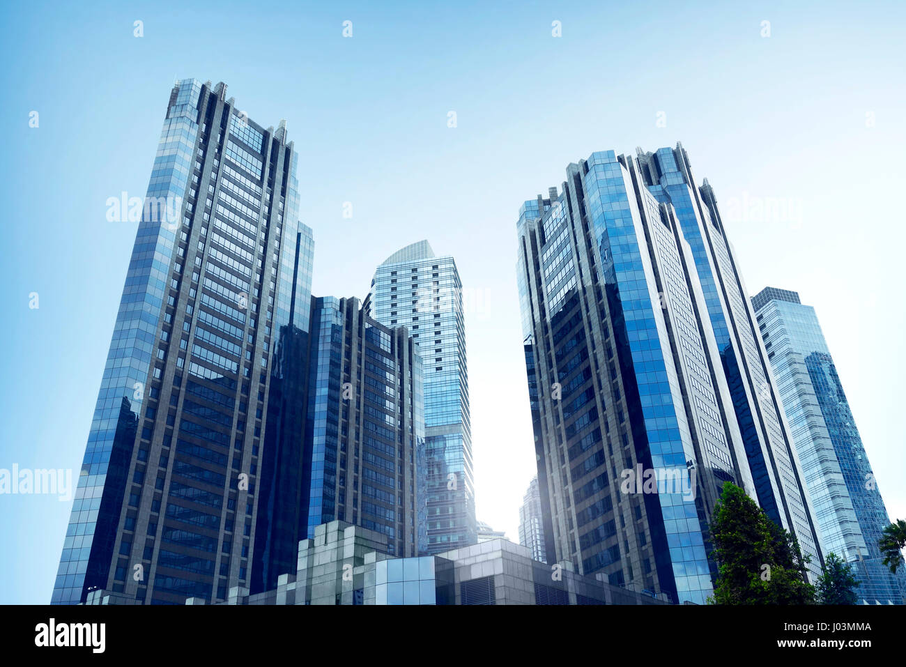 Business office architecture with high rise building in commercial city ...