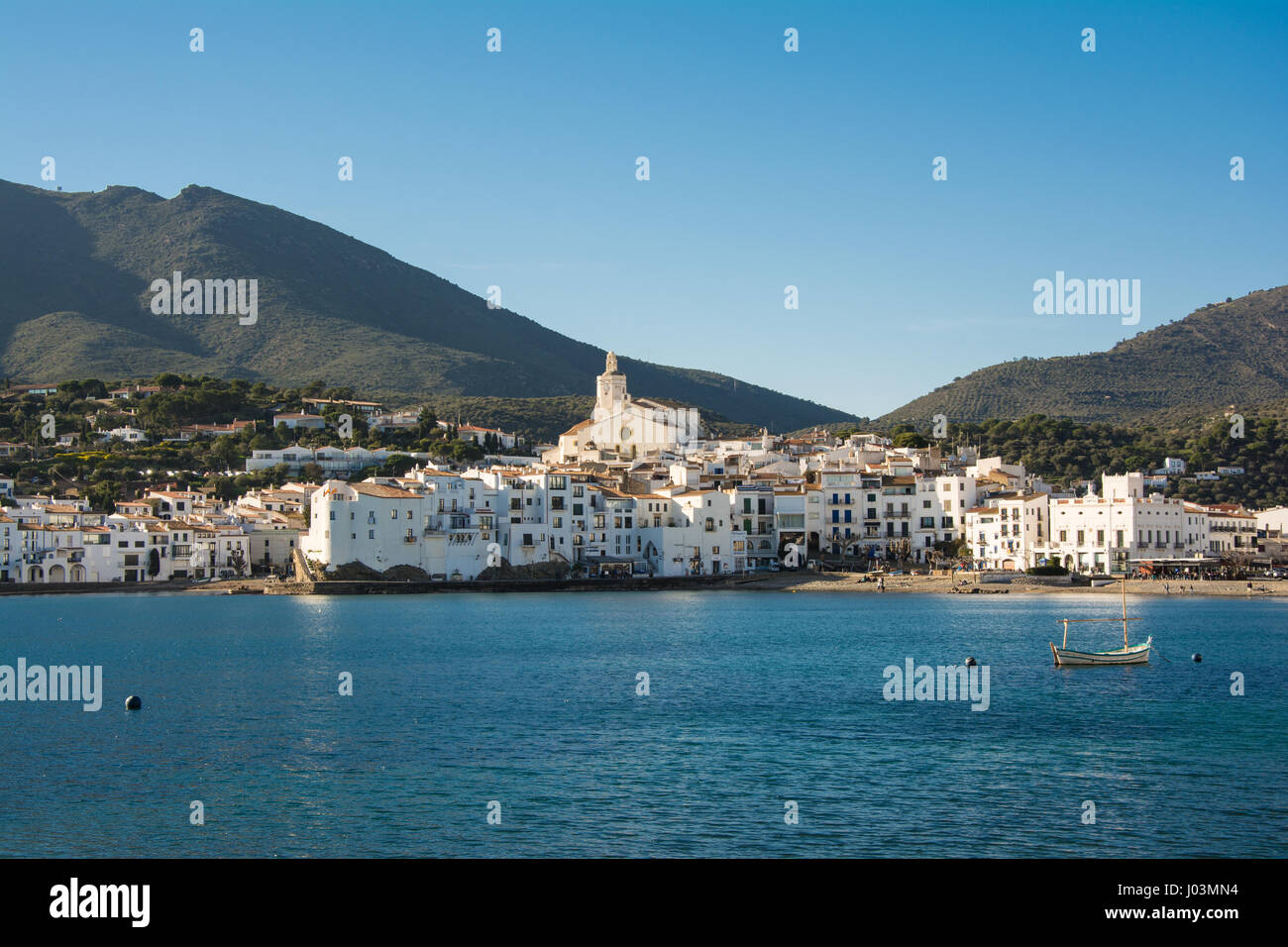 Cadaqués village by the mediterranean sea, Costa Brava, Catalonia ...