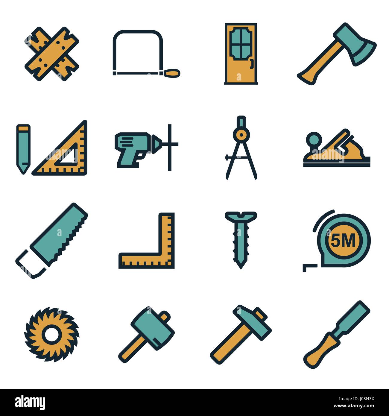 Carpentry icons Stock Vector Images - Alamy