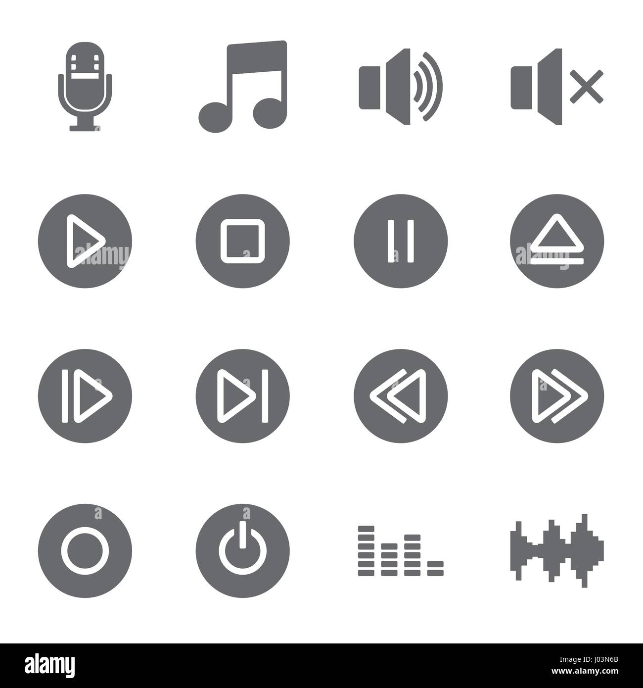Vector black sound icons set on white background Stock Vector Image ...