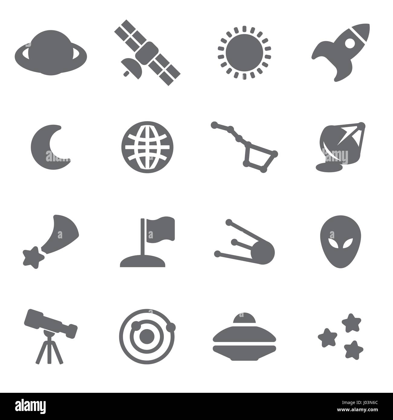 Vector black space icons set on white background Stock Vector Image ...