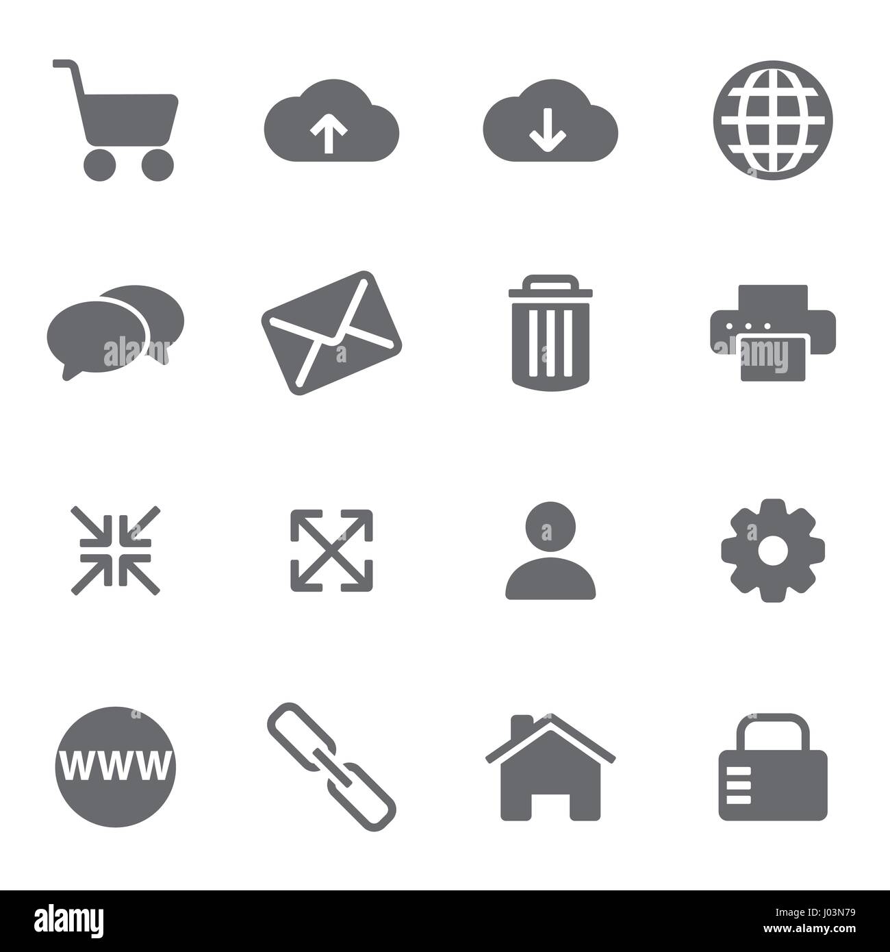 Vector black web icons set on white background Stock Vector Image & Art ...