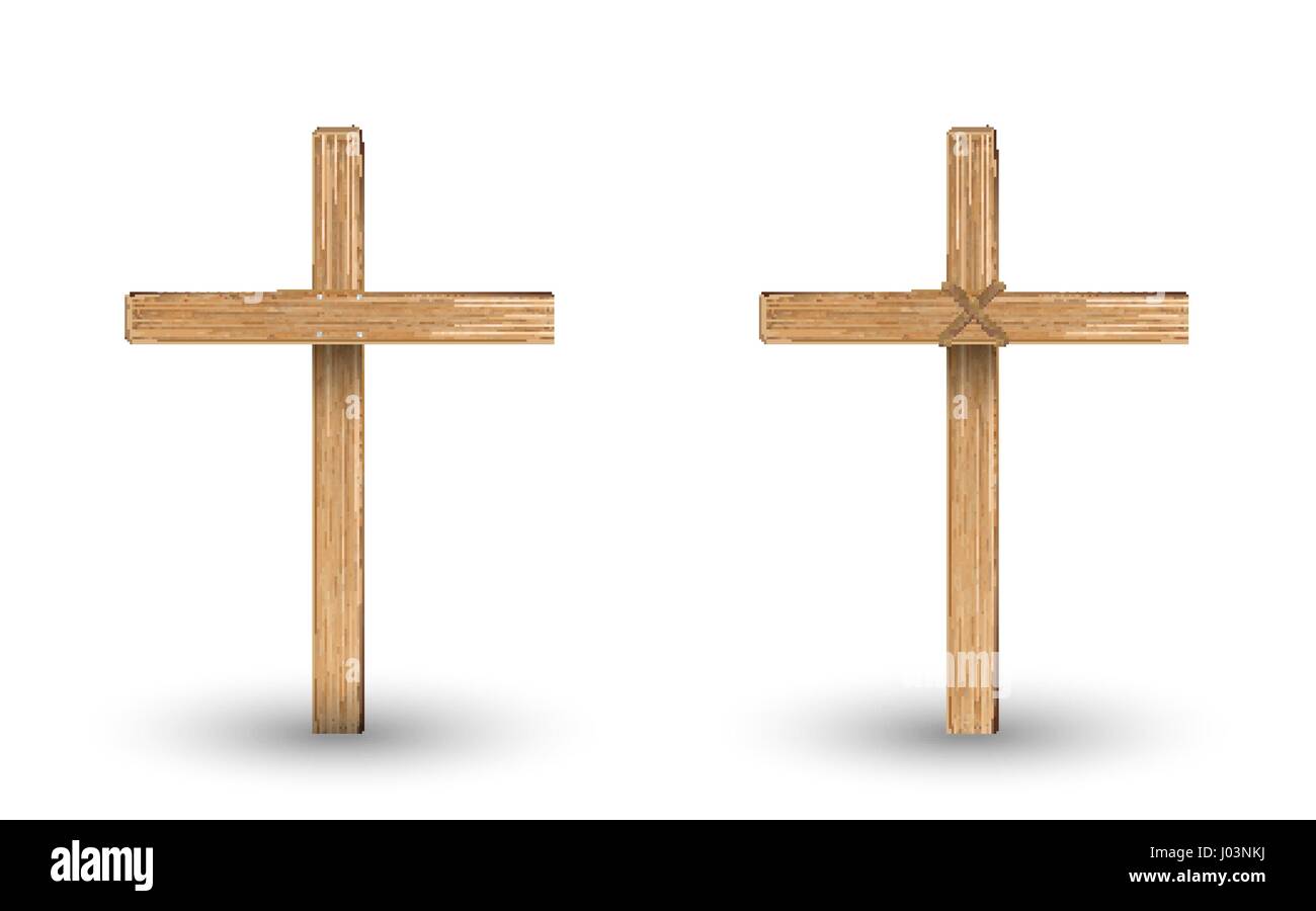 Wooden cross on white Stock Vector Images - Alamy
