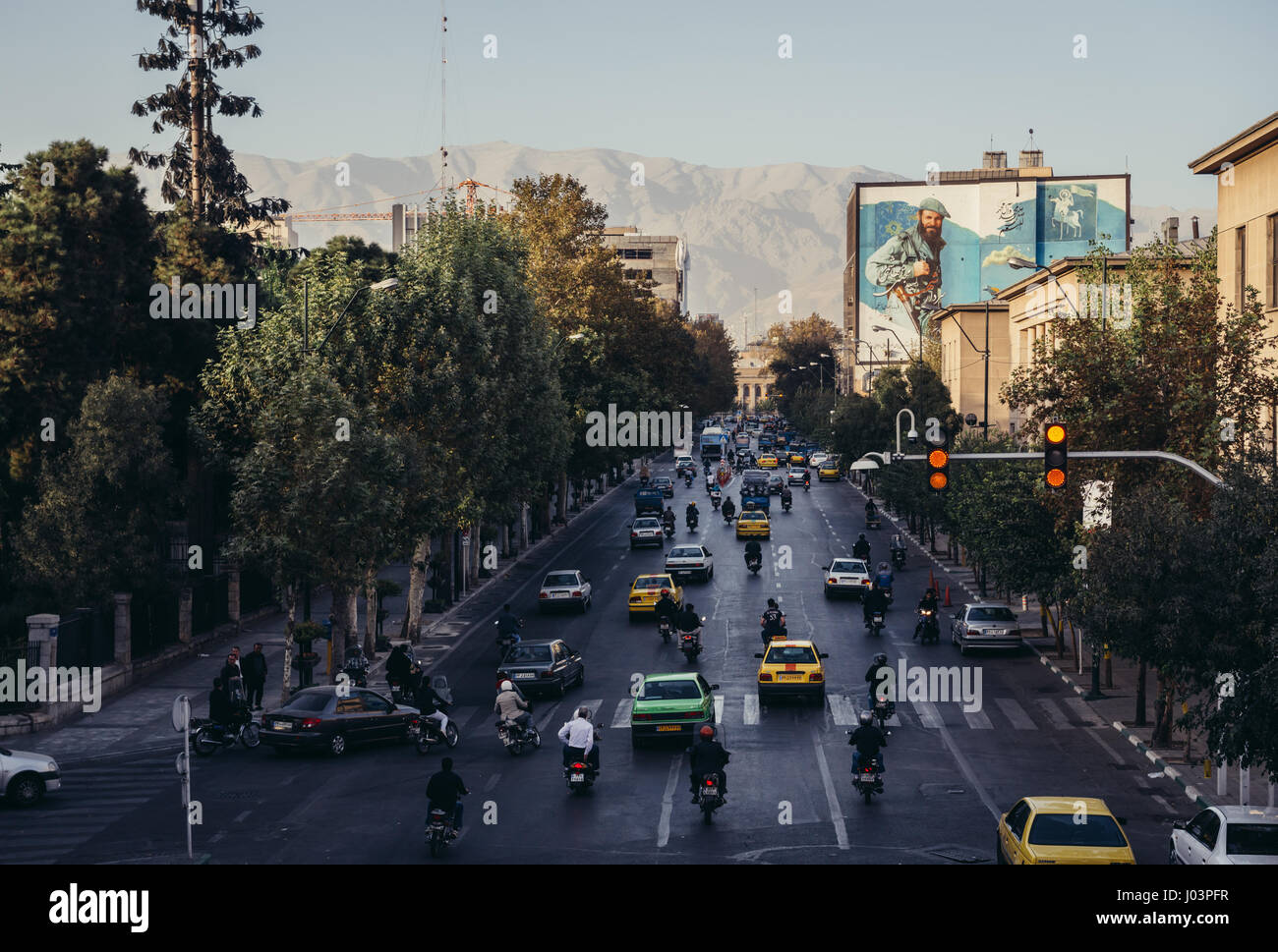 Mural with Seyed Mojtaba Hashemi on a building on Khayyam street in ...