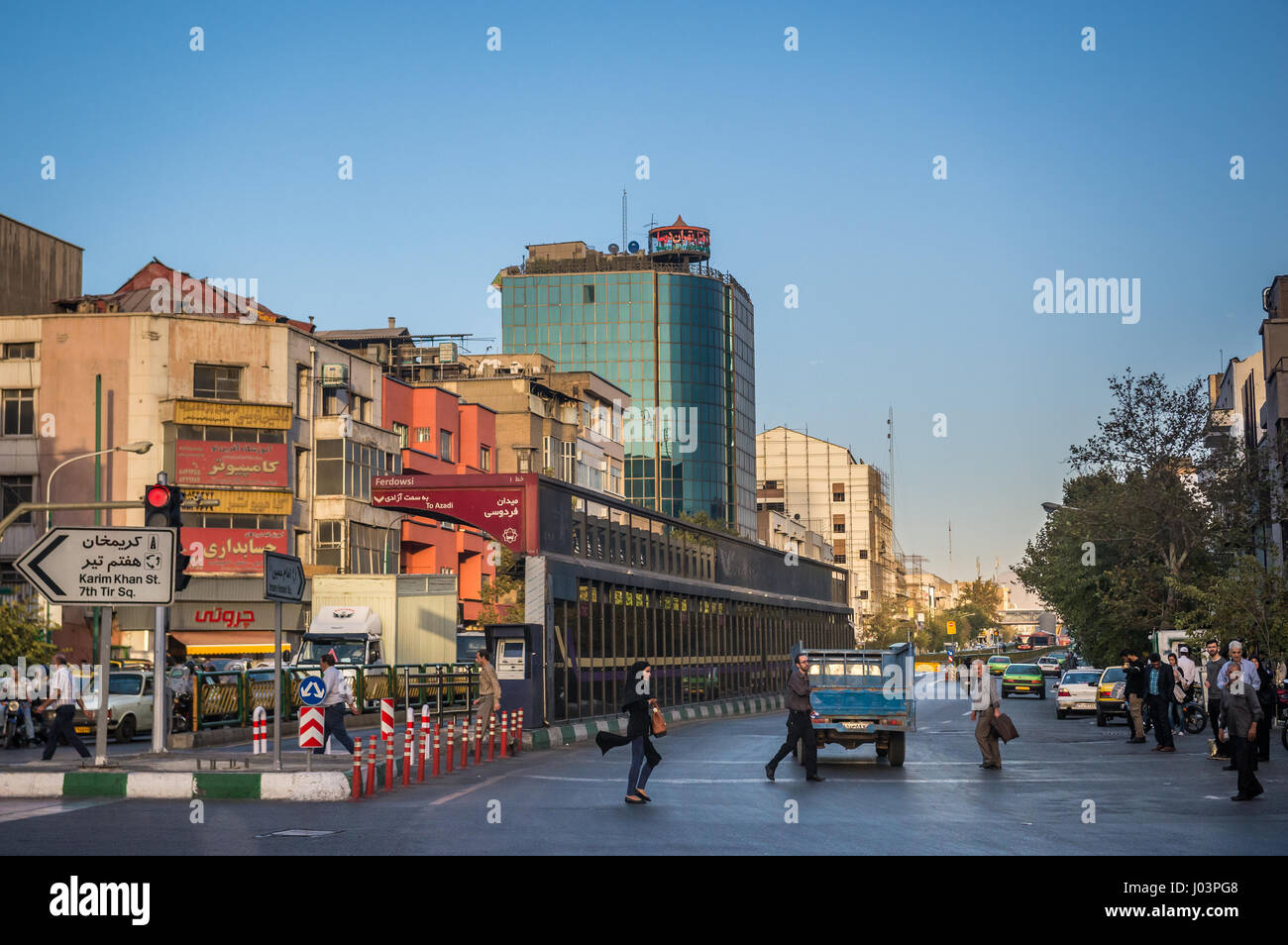 Street in Tehran city, capital of Iran and Tehran Province Stock Photo ...