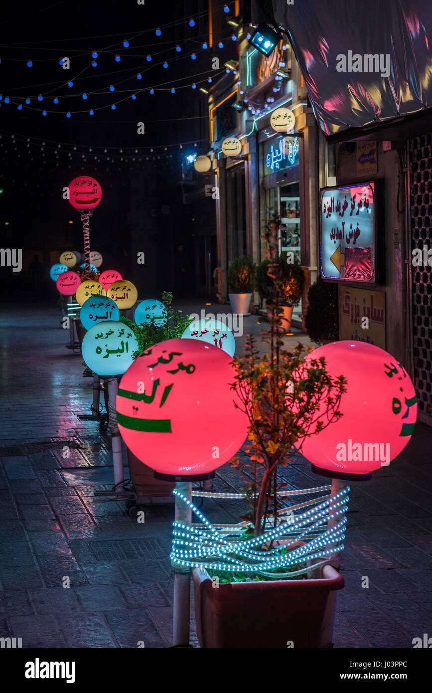 Pedestrian street in Tehran city, capital of Iran and Tehran Province ...