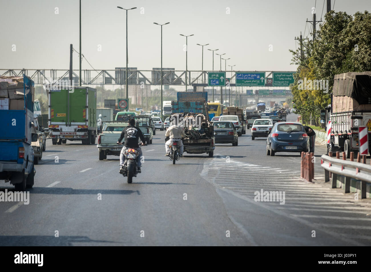 One of the highways in Tehran city, capital of Iran and Tehran Province ...