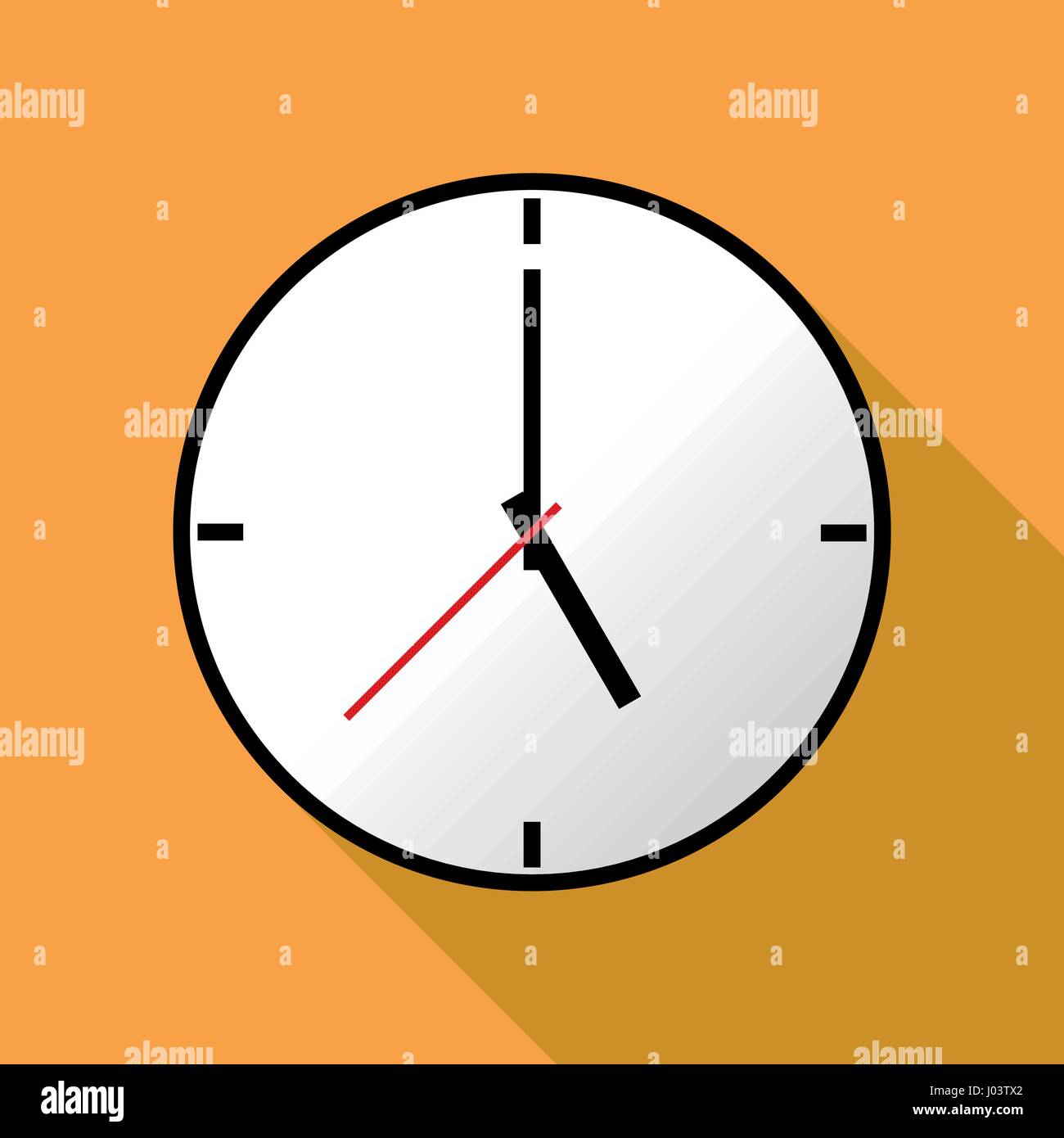 Flat orange vector analog clock Stock Vector Images - Alamy