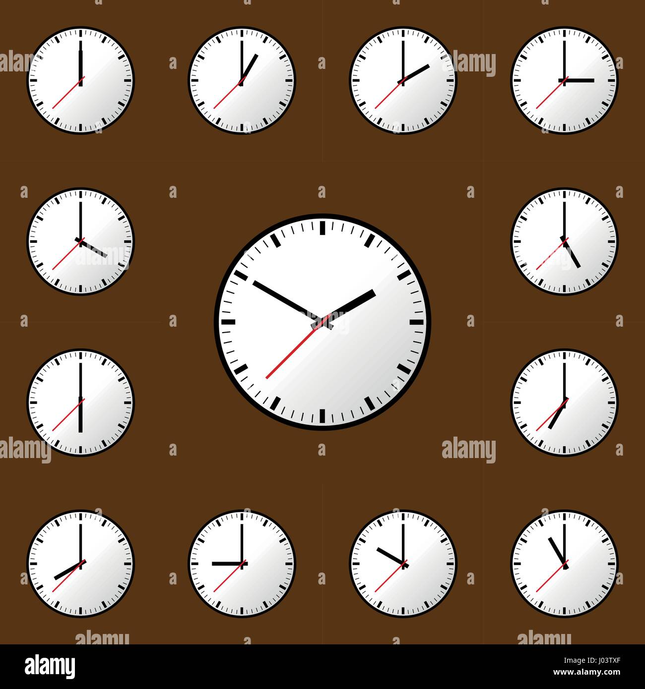 Clock vector black icon Stock Vector Images - Alamy