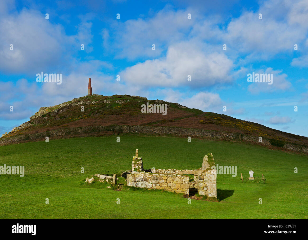 The ruins of St Helen's Oratory, a tiny chapel at Cape Cornwall ...