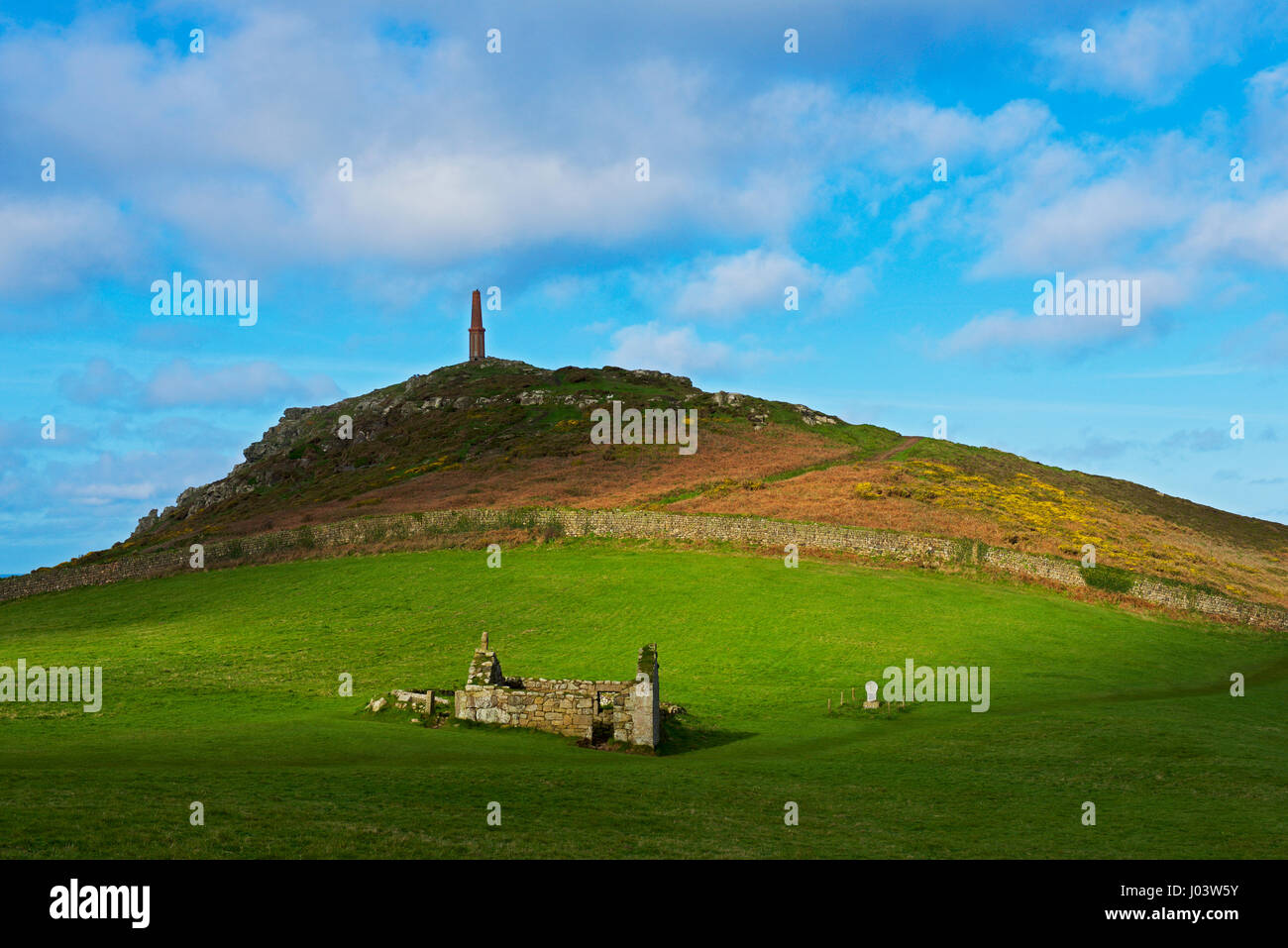 The ruins of St Helen's Oratory, a tiny chapel at Cape Cornwall ...