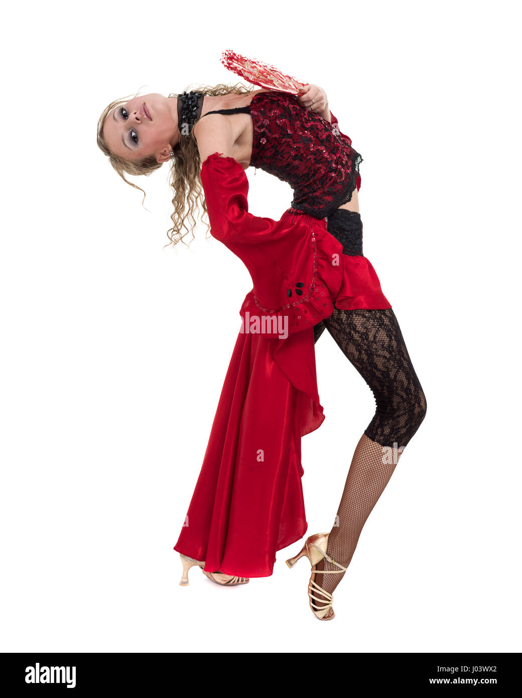 young woman dancing, isolated in full body on white Stock Photo - Alamy
