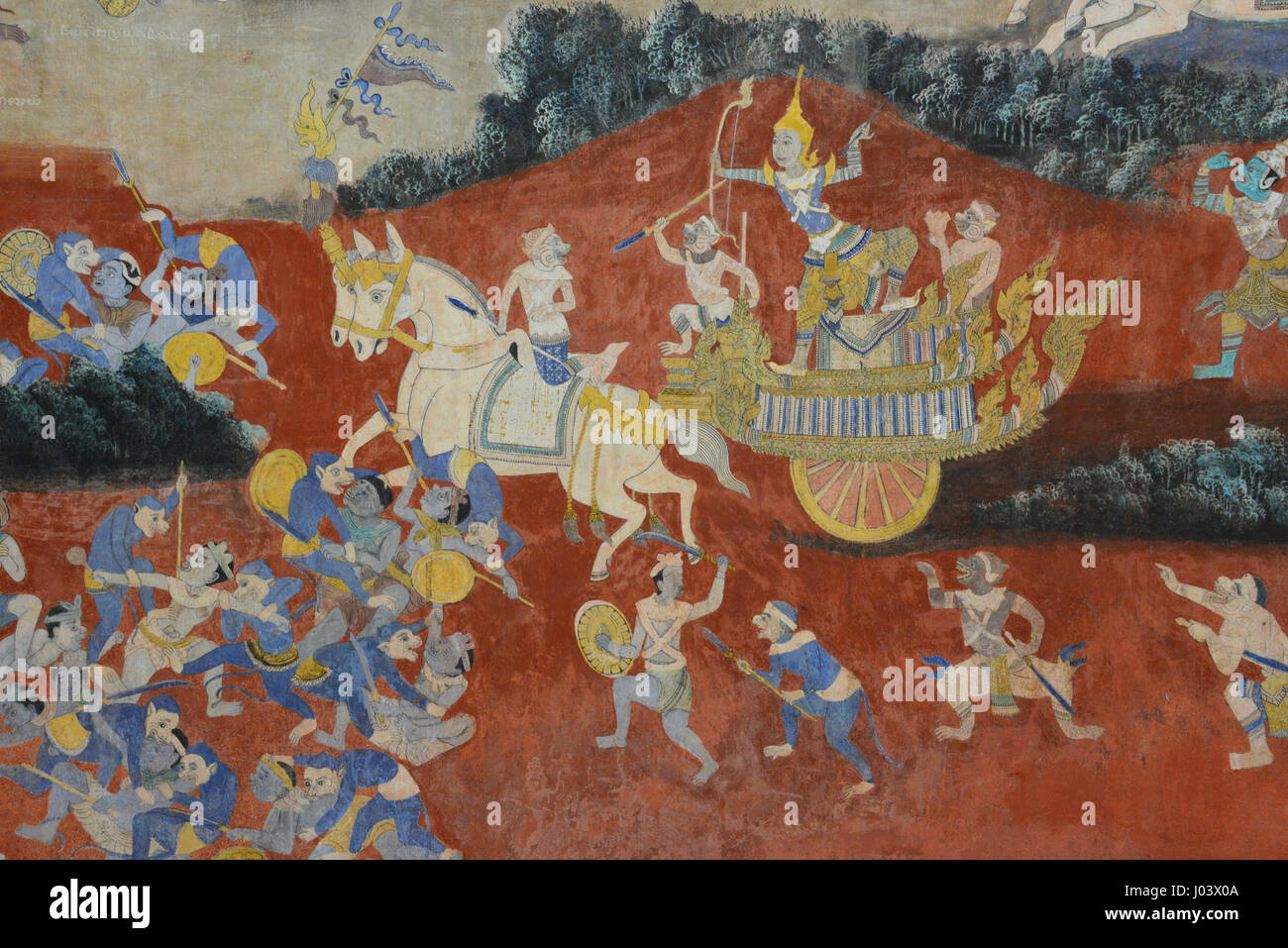 Details from beautiful frescoes of Reamker in the gallery of the Royal ...