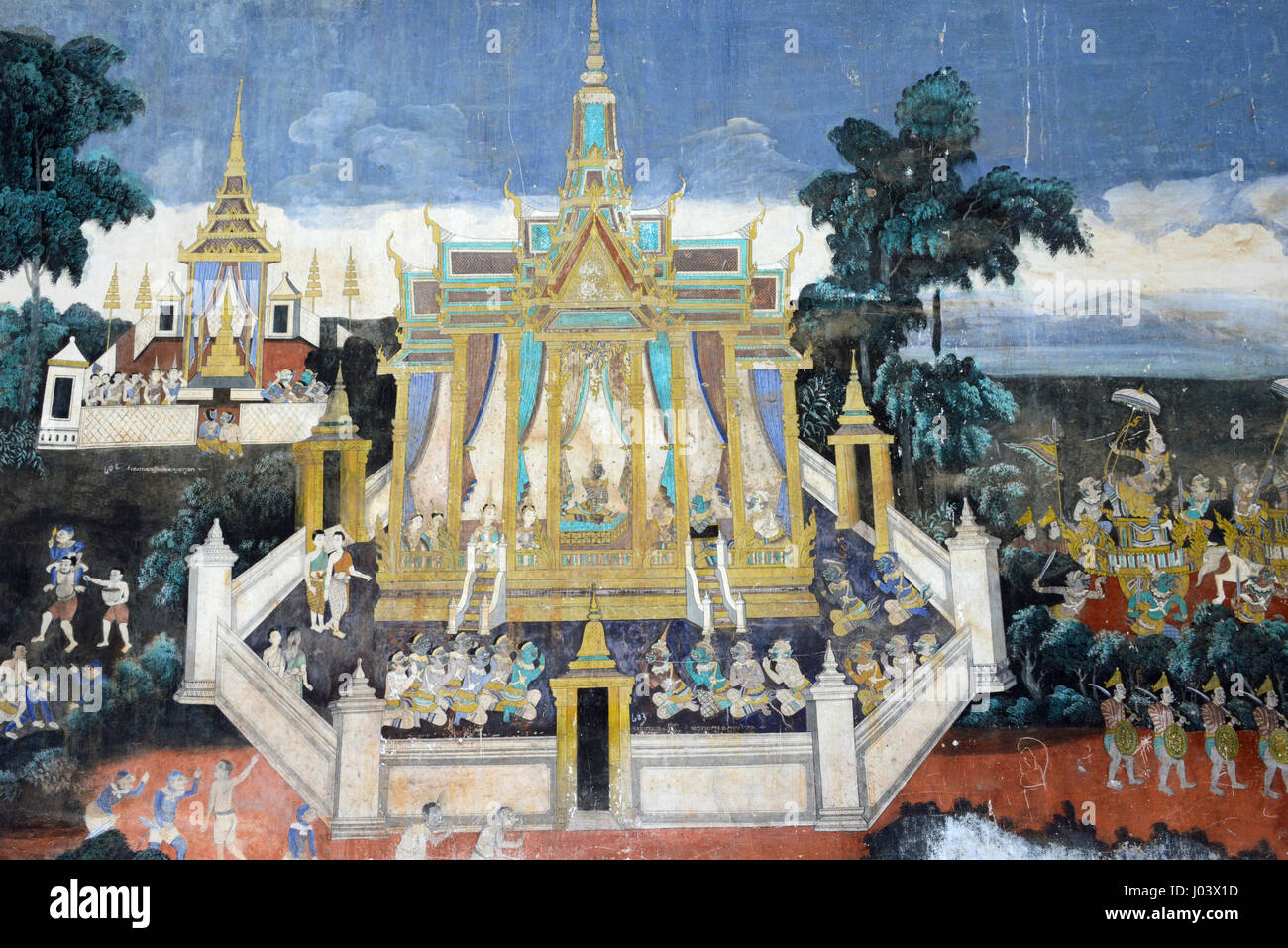 Details from beautiful frescoes of Reamker in the gallery of the Royal ...