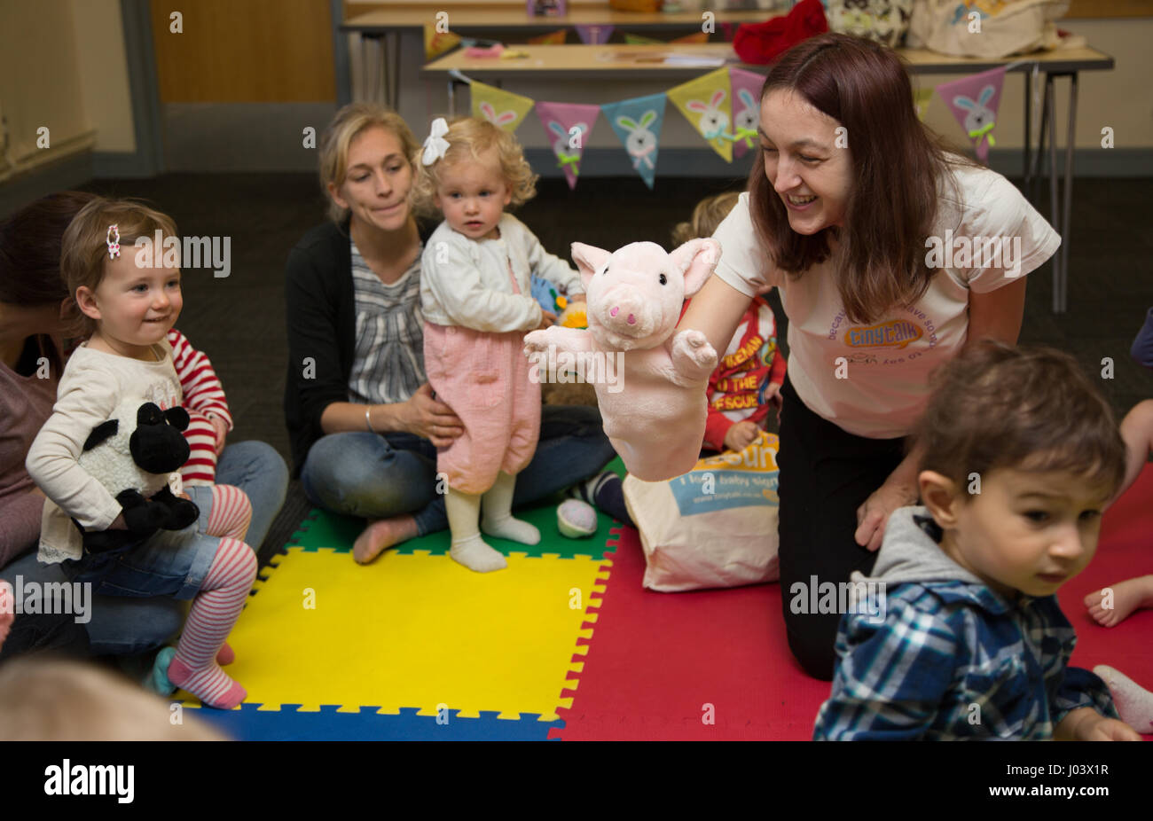 Baby & Toddler class with puppets Stock Photo - Alamy
