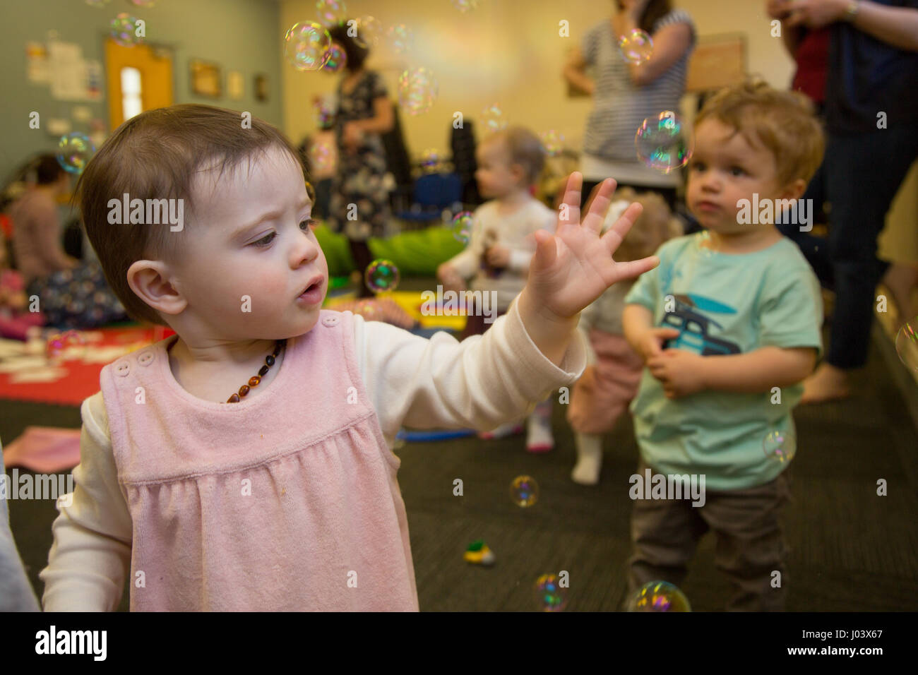 Baby & Toddler sign language class Stock Photo - Alamy