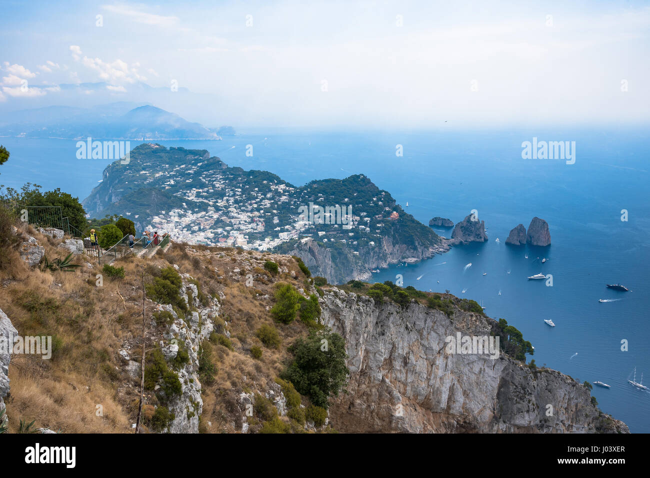 View of Capri Island from Monte Solaro, Italy Stock Photo - Alamy