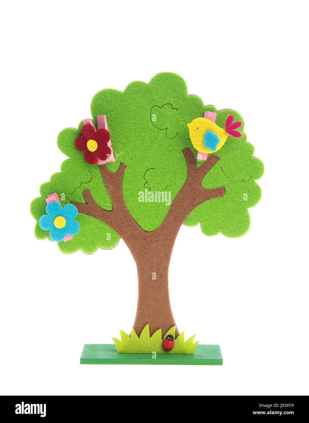 spring felt decoration isolated on white background Stock Photo - Alamy