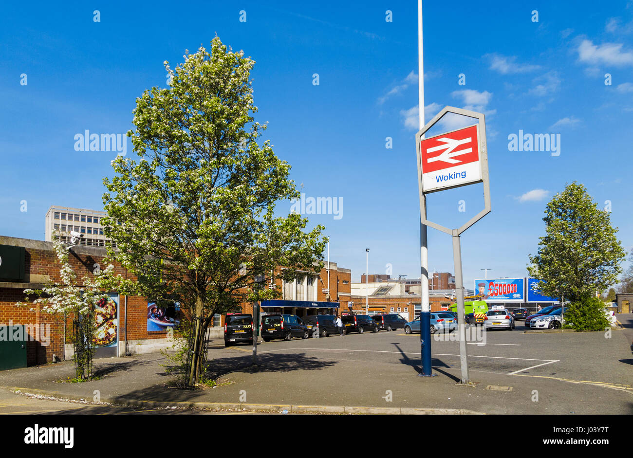 Crooked leaning railway sign woking hi-res stock photography and images ...