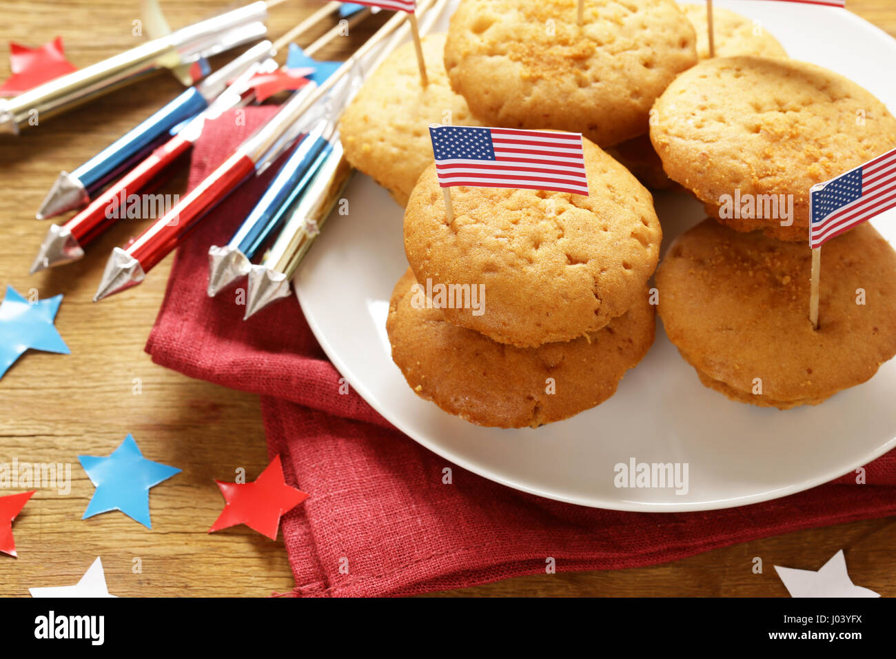 Traditional food muffins for the celebration of July 4 Stock Photo - Alamy