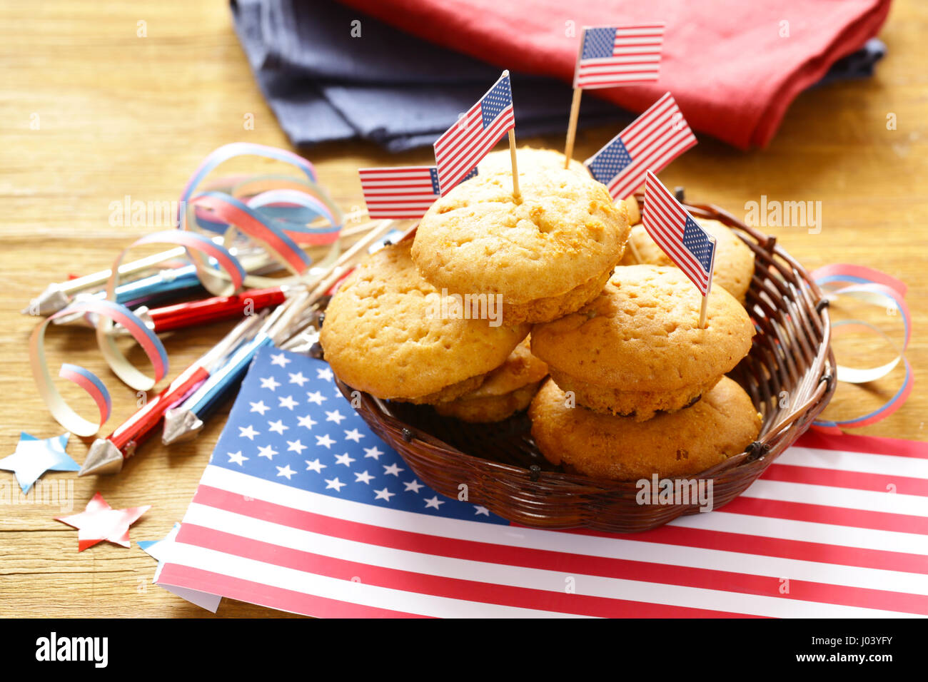 Traditional food muffins for the celebration of July 4 Stock Photo - Alamy