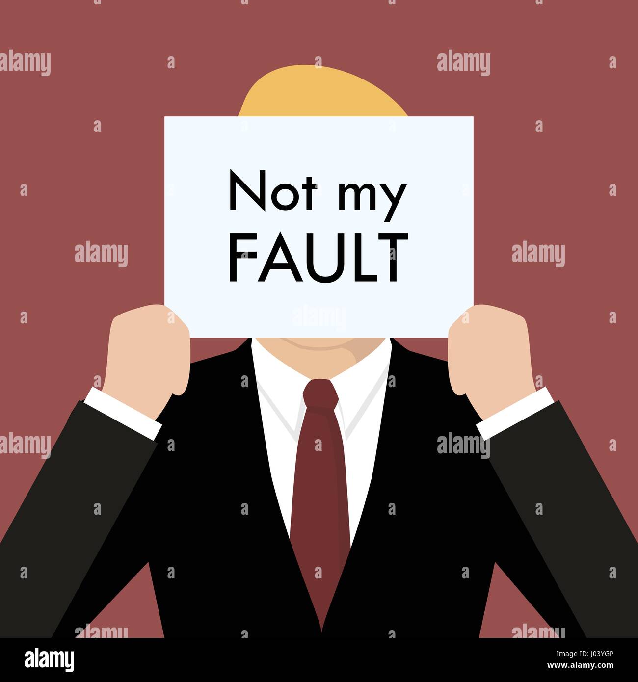 Businessman showing sign not my fault failed. Business concept Stock ...
