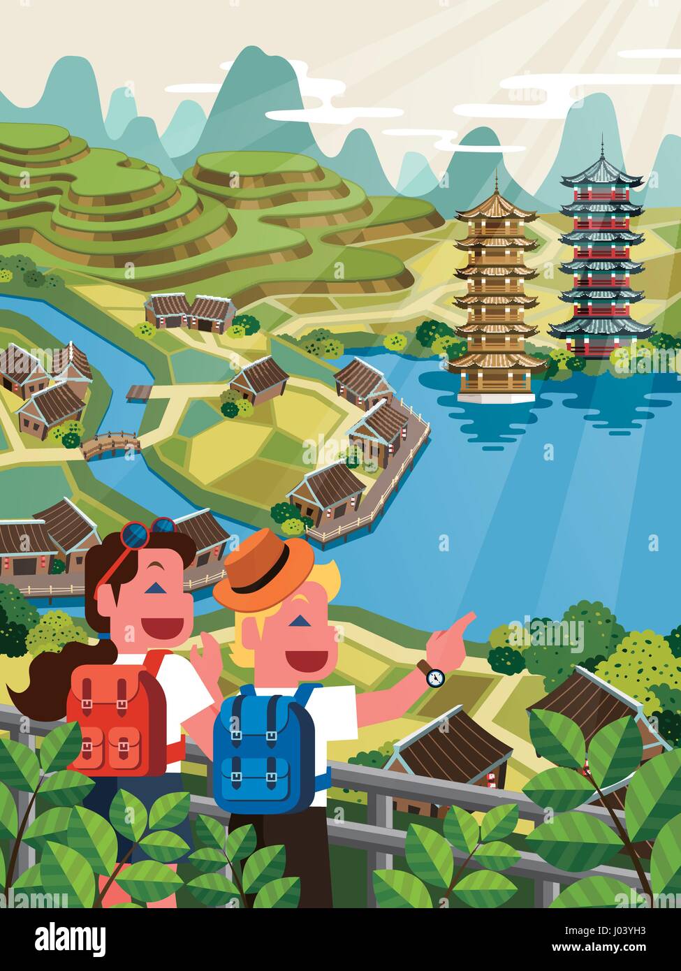 Rural travelers Stock Vector Images - Alamy