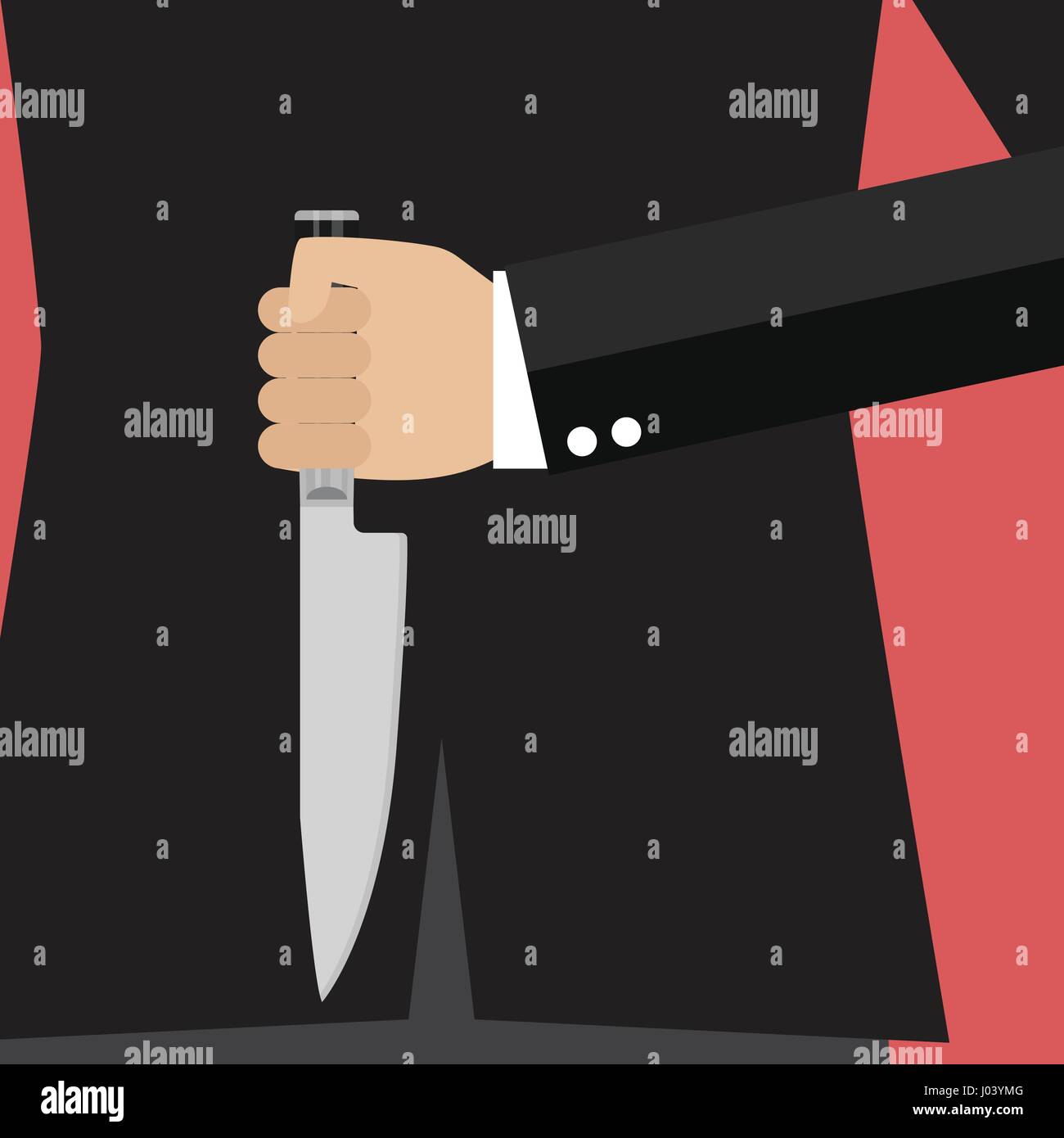 Knife behind back Stock Vector Images - Alamy