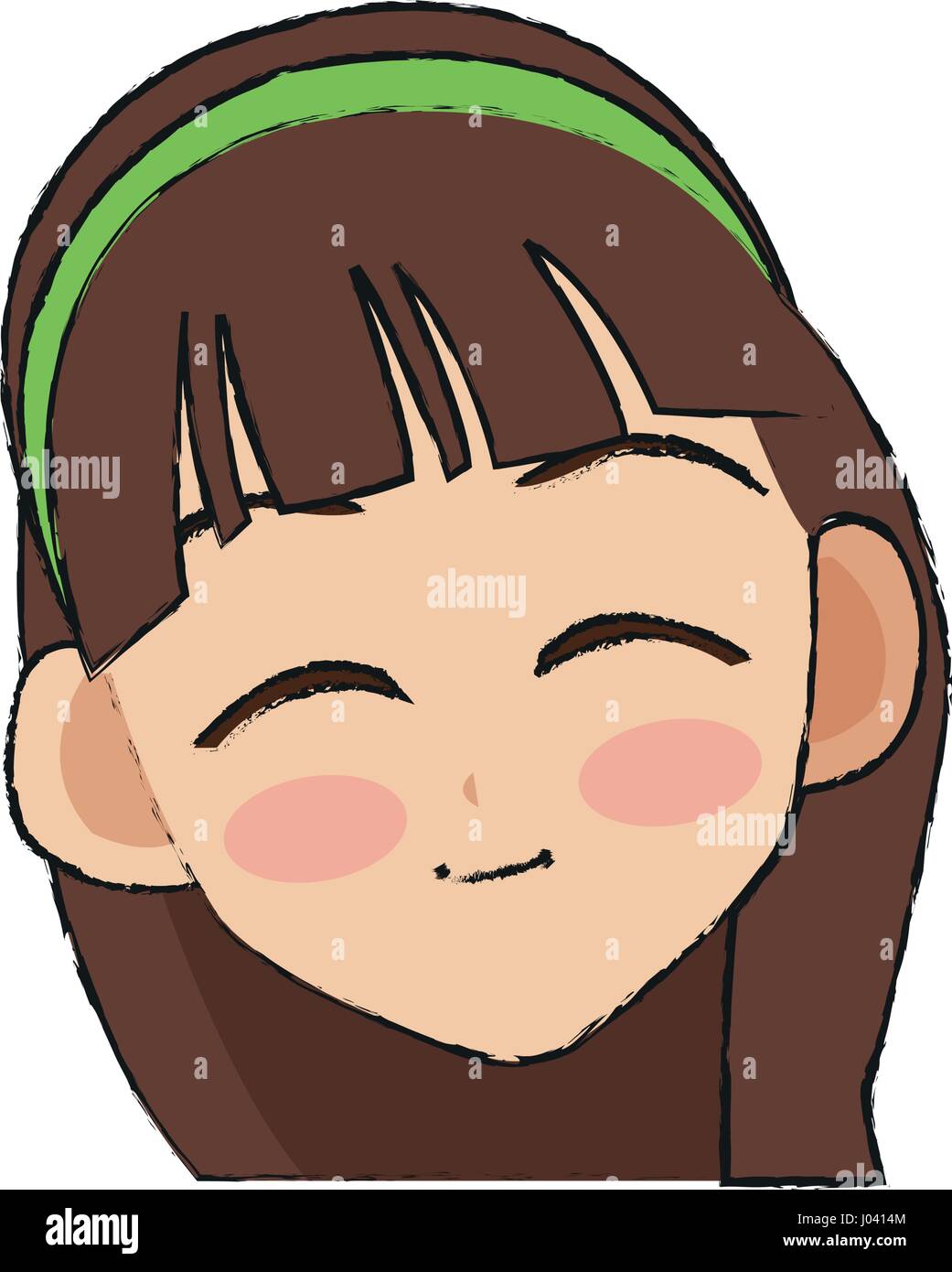 Anime Girl Icon Stock Vector Image And Art Alamy