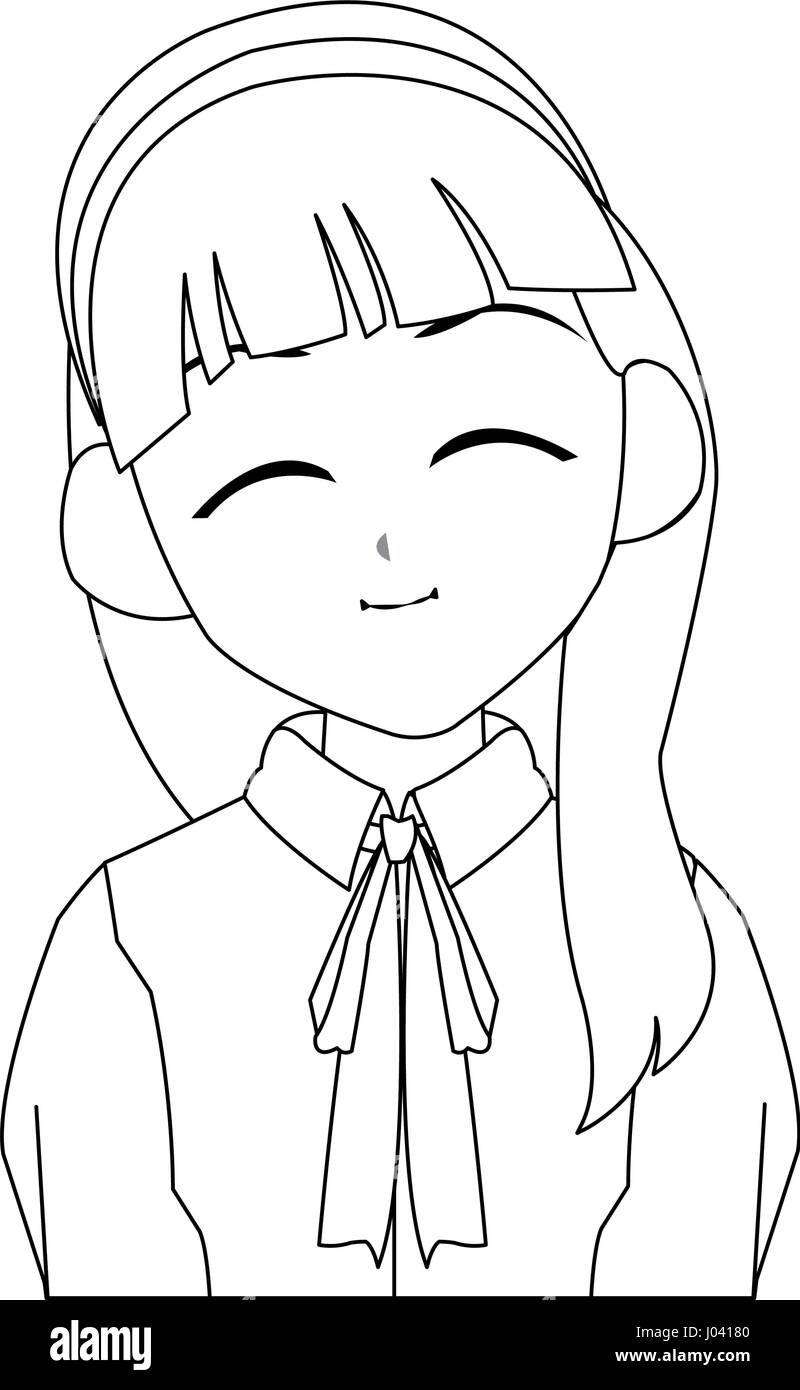 Anime Girl Icon Stock Vector Image And Art Alamy