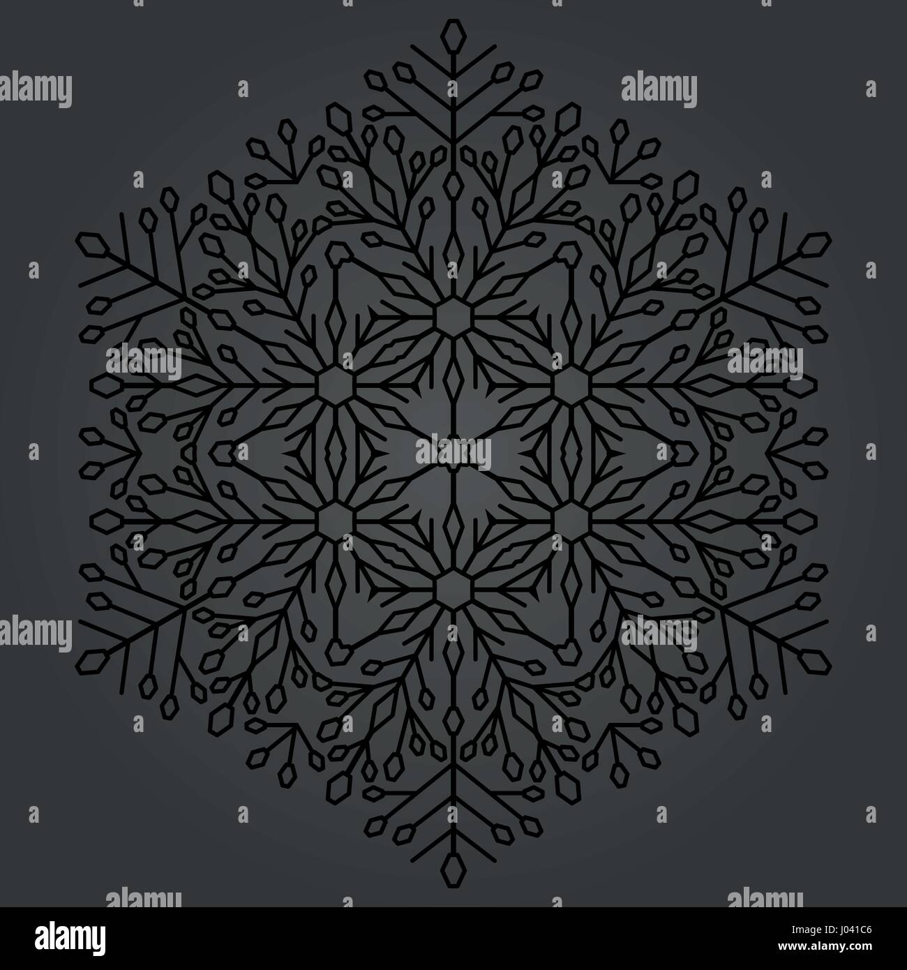 Pretty Vector Round Snowflake Stock Vector Image & Art - Alamy