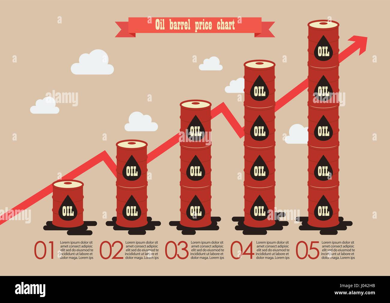Oil barrel with graph up infographic Stock Vector Image & Art - Alamy