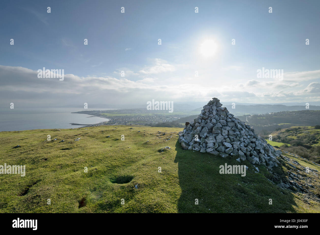 View from Little Ormes head looking towards Rhos point Penrhyn Bay in ...