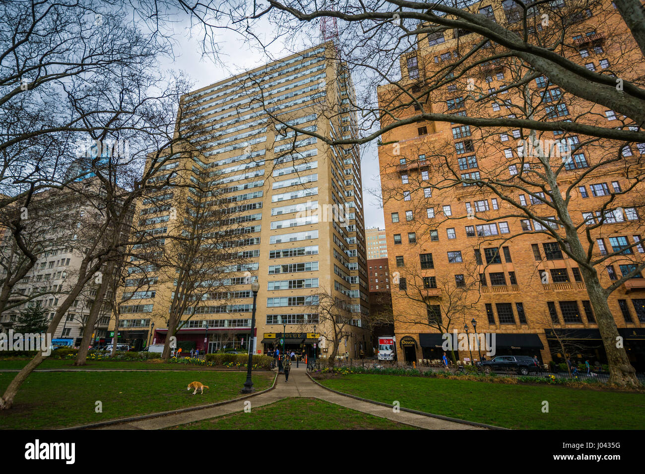 Buildings at Rittenhouse Square, in Philadelphia, Pennsylvania Stock ...