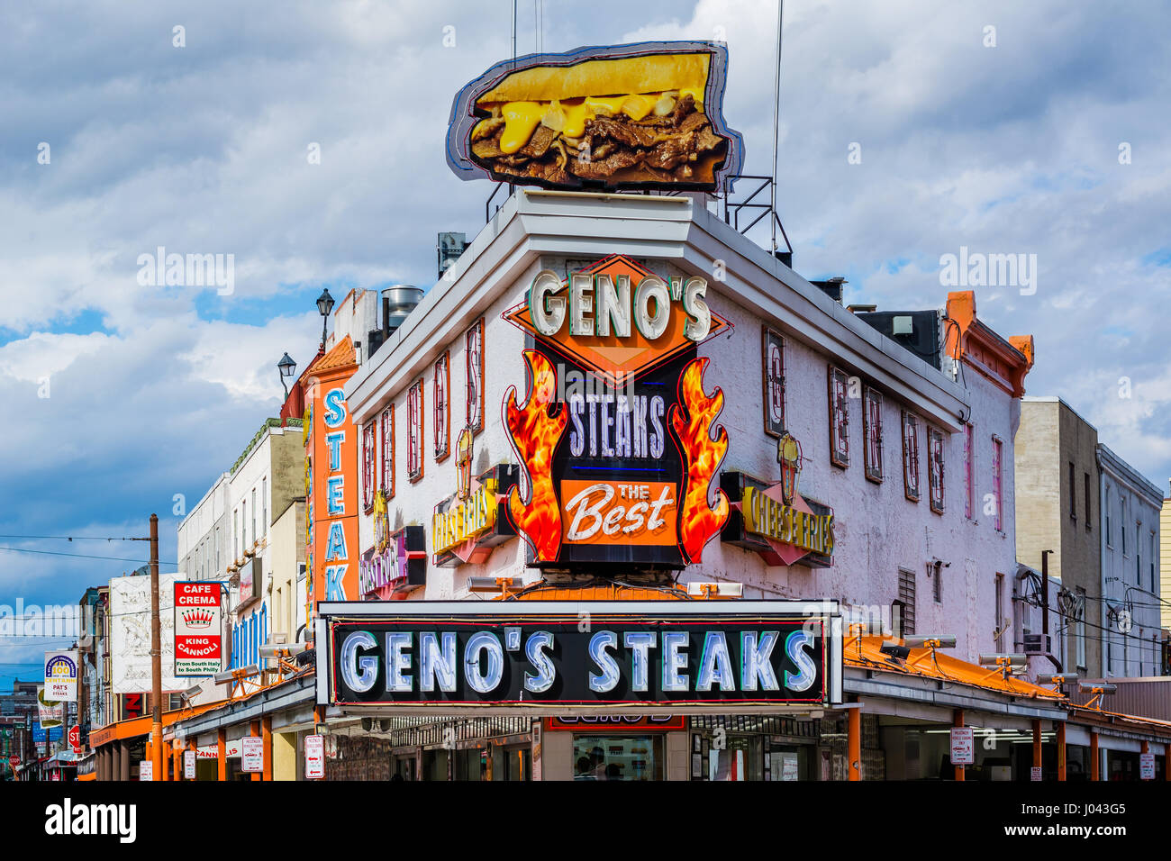 Geno's Steaks, in Philadelphia, Pennsylvania Stock Photo - Alamy