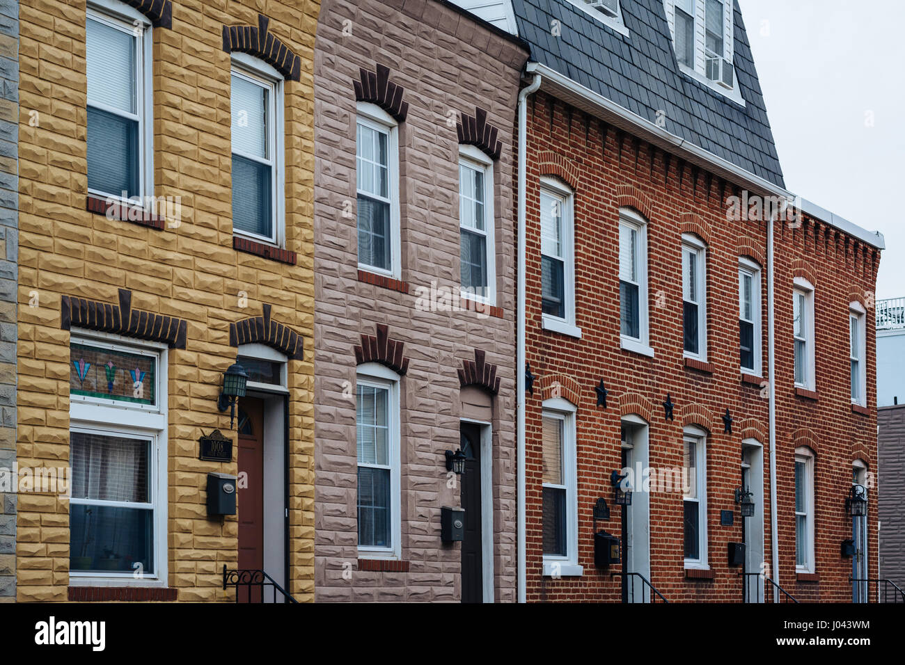Row houses in Canton, in Baltimore, Maryland Stock Photo - Alamy